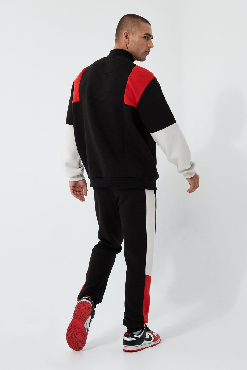 COLOUR BLOCK HALF ZIP TRACKSUIT – LondonShop Maroc