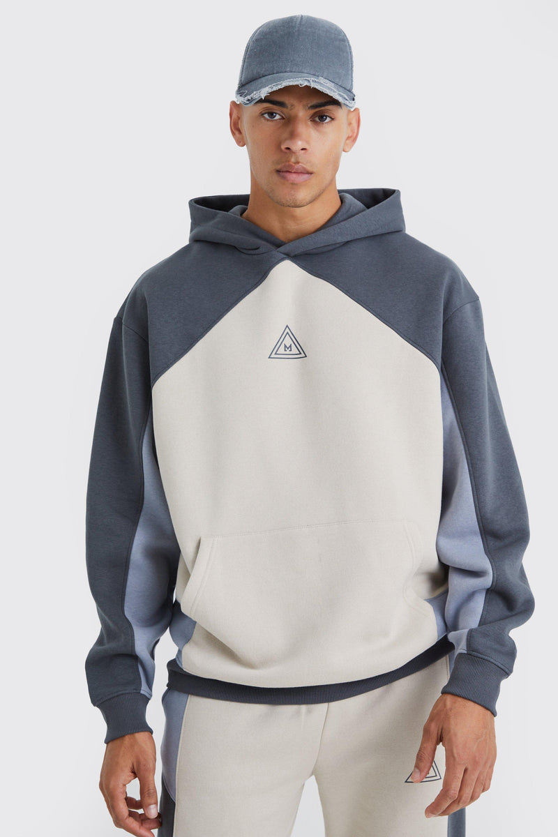 Oversized Branded Colour Block Hooded Tracksuit – LondonShop Maroc
