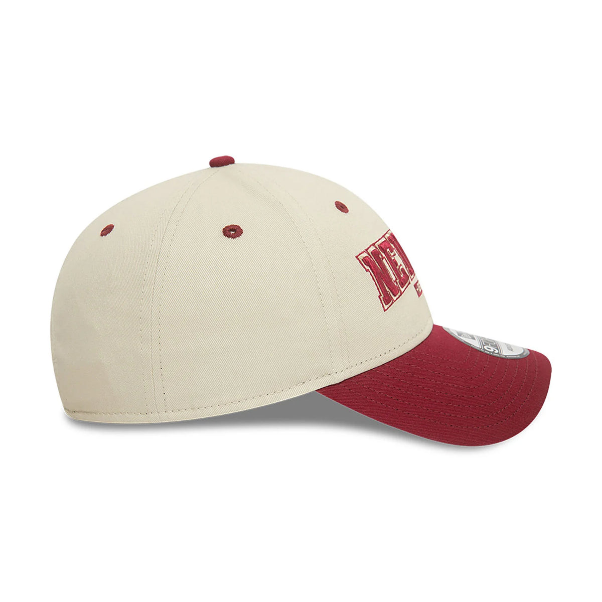 New Era Script Contrast Stone and Red 9FORTY Adjustable Cap ...